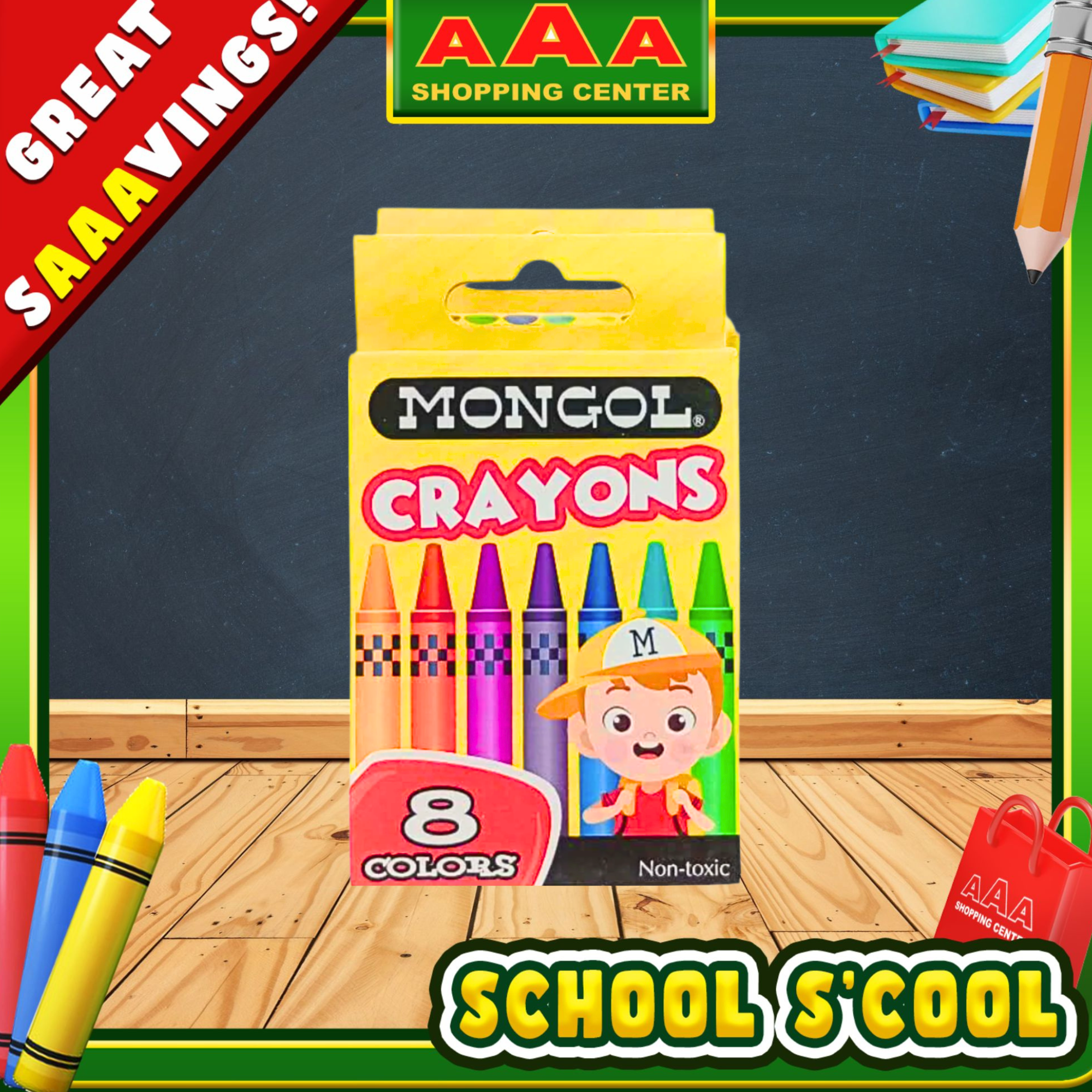 [School Sale] Mongol Crayons 8 Colors – AAA Shopping Center